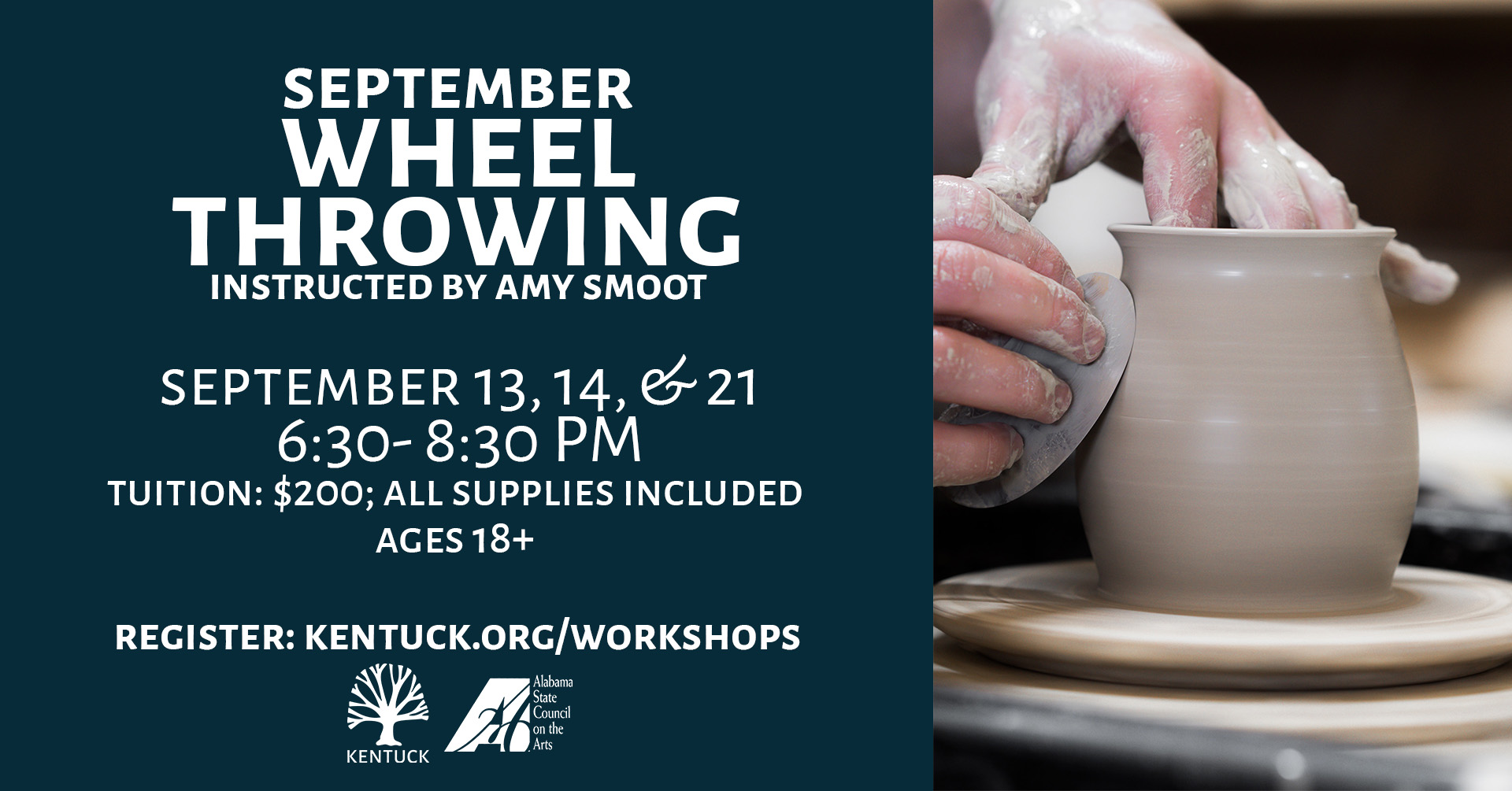 Tickets - Wheel Throwing with Amy Smoot: September 2023 - Eventeny