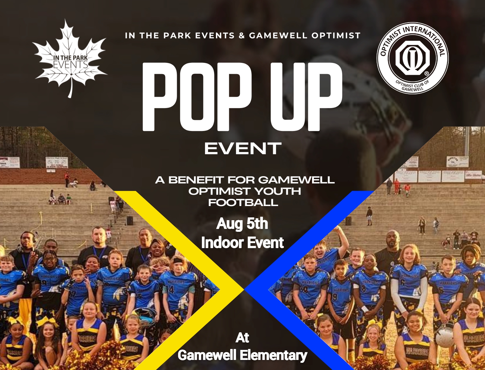 Pop Up Benefit Event for Gamewell Optimist - Eventeny