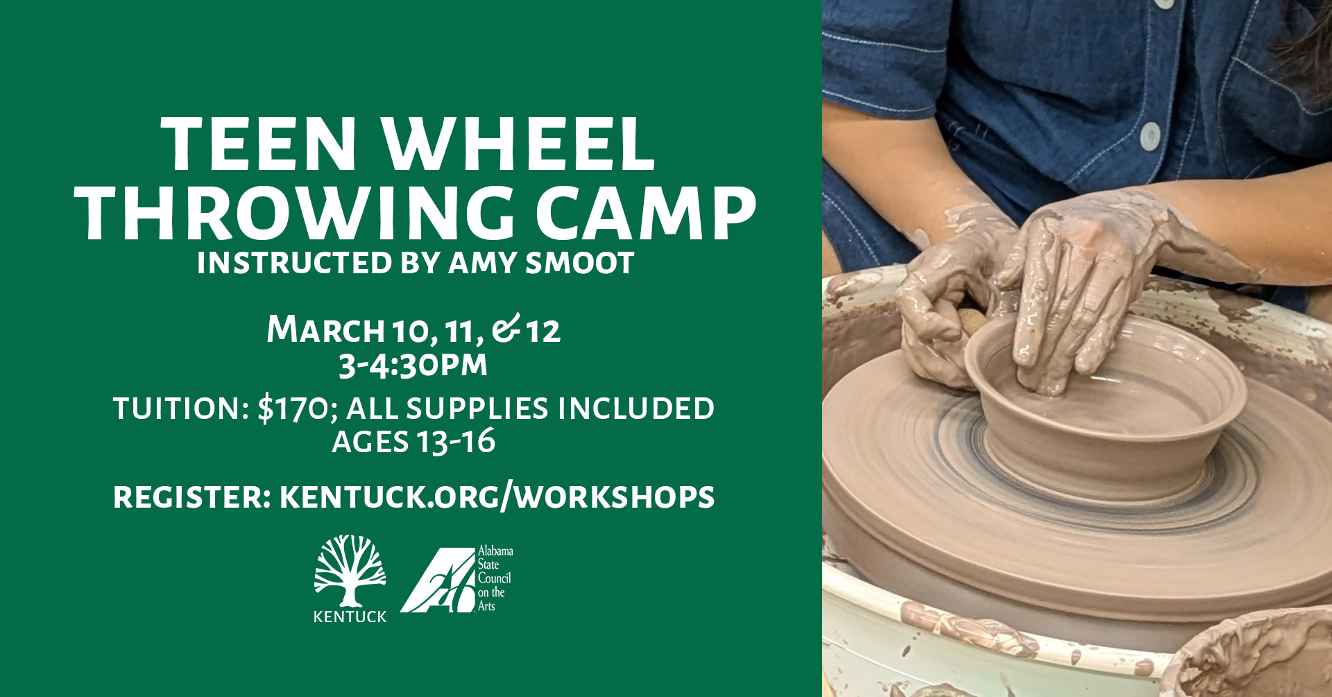 Teen Wheel Throwing Spring Break Camp 2025 - Eventeny