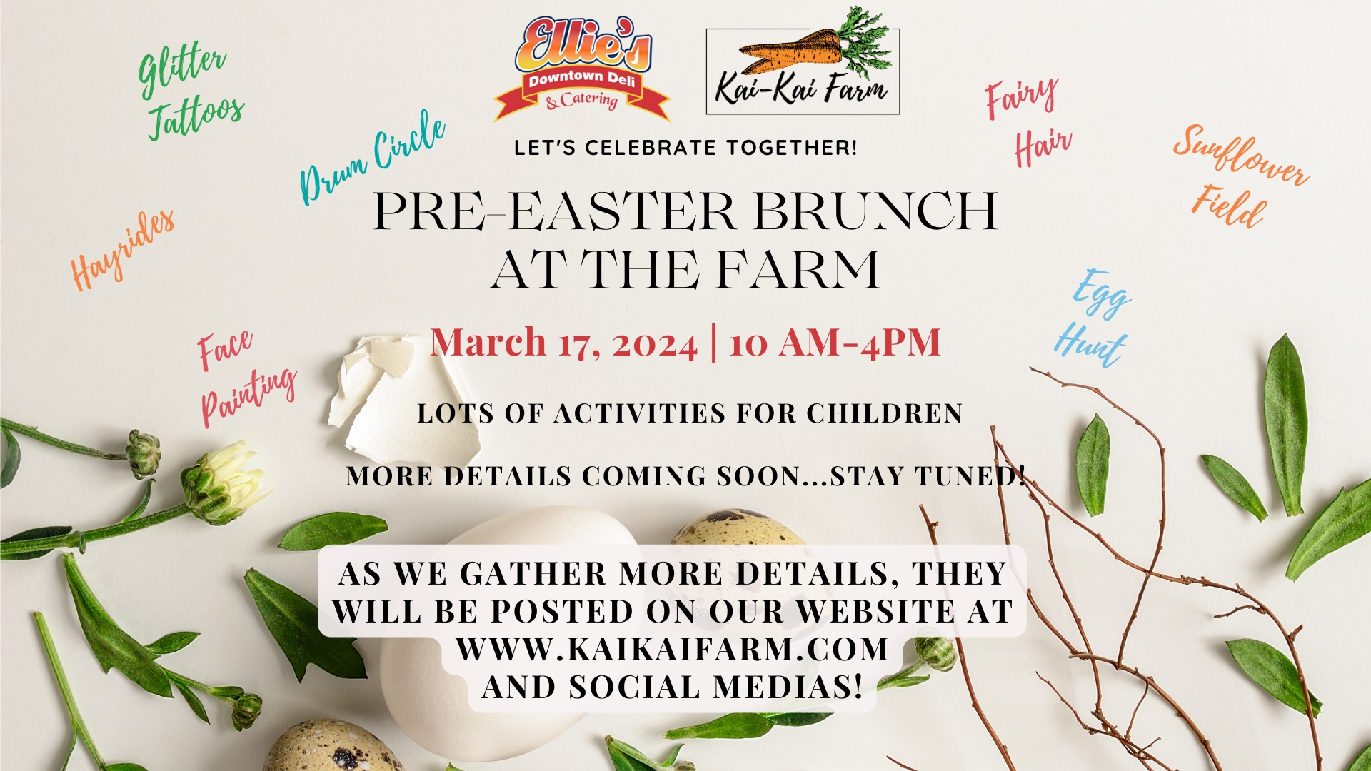 Pre-Easter Brunch at The Farm by Executive Chef Ellie's Downtown Deli ...