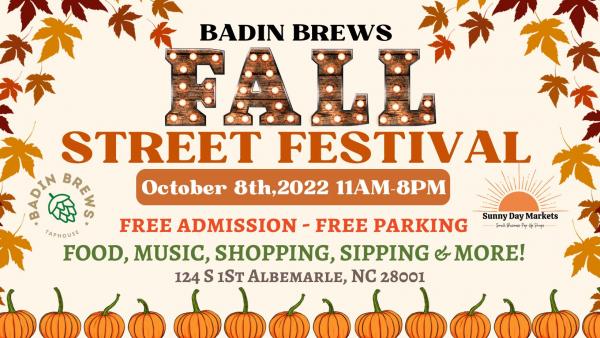 Badin Brews Fall Street Festival 10/8 - Badin Brews Fall Street ...
