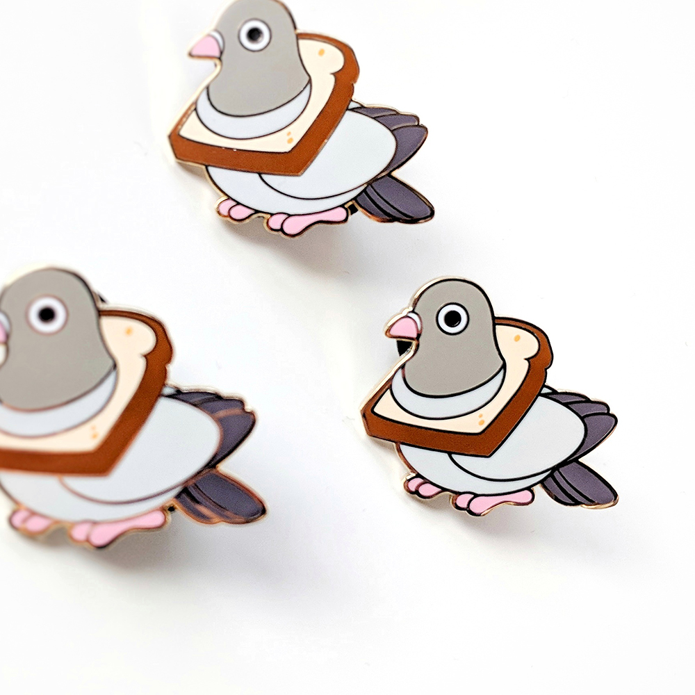 Bread Pigeon Enamel Pin - Eventeny