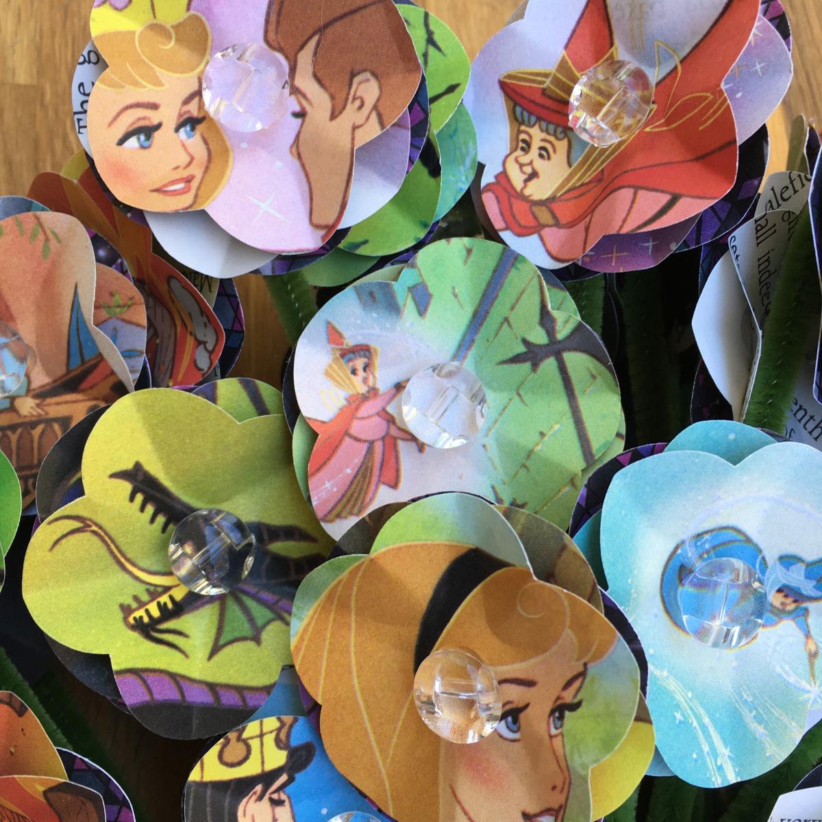 Sleeping Beauty hand-cut paper flower bouquet - Eventeny