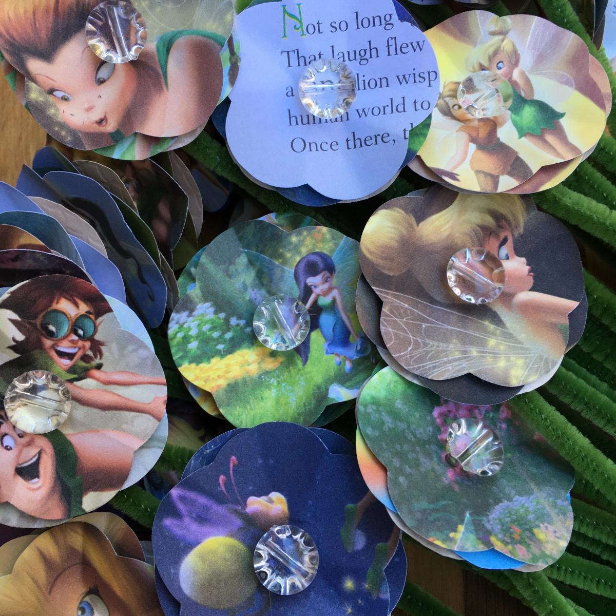 Tinkerbell hand-cut paper flower bouquet - Eventeny