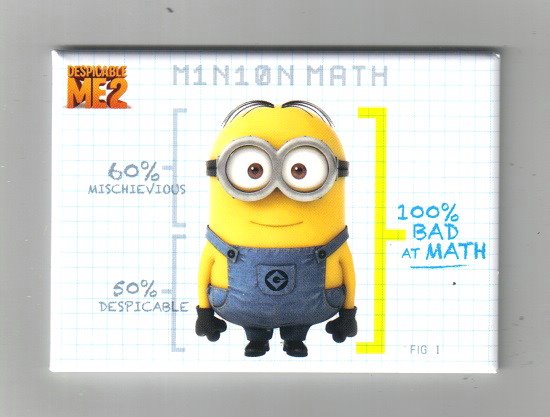Despicable Me Movie Carl and Minion Math Refrigerator Magnet, NEW ...