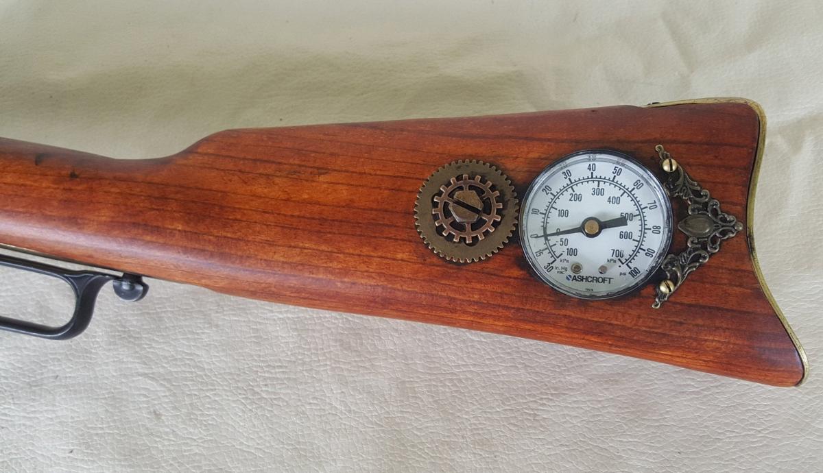 Steampunk 1873 Lever Action Winchester Rifle Non Firing Replica W/Scope ...