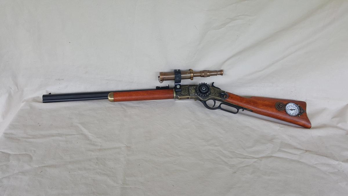 Steampunk 1873 Lever Action Winchester Rifle Non Firing Replica W/Scope ...