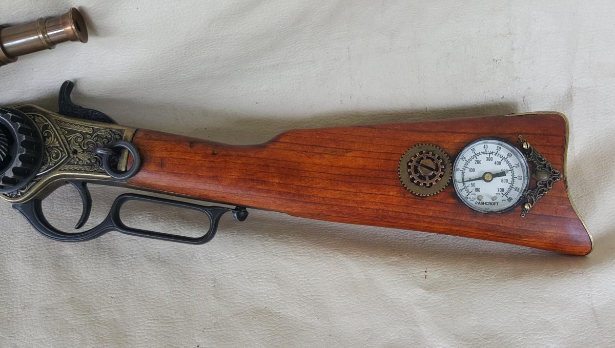 Steampunk 1873 Lever Action Winchester Rifle Non Firing Replica W/Scope ...