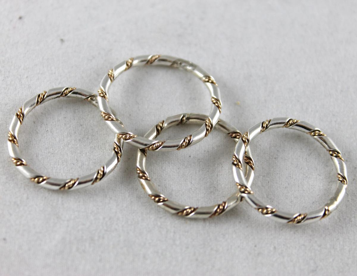 14K Gold Filled Twist on Sterling Silver Ring - Eventeny