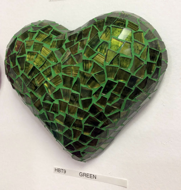 GREEN Small Mosaic Heart - Eventeny