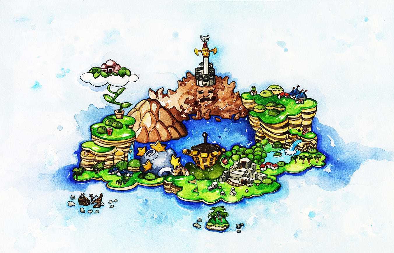 Super Mario RPG World Map - Limited Edition Print - Eventeny