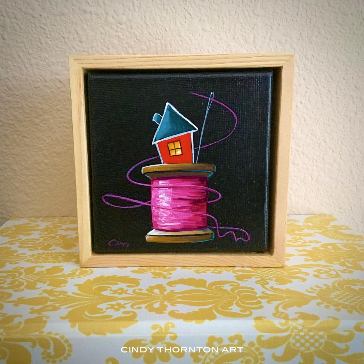 "There's No Place Like Home #9" (original 4x4 acrylic on canvas) - Eventeny