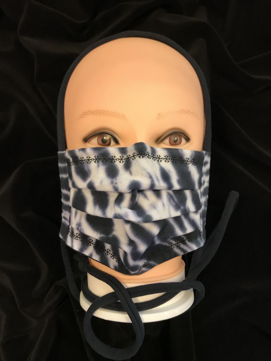 Black and White Strata Tye Dye Mary Love Mask - Eventeny
