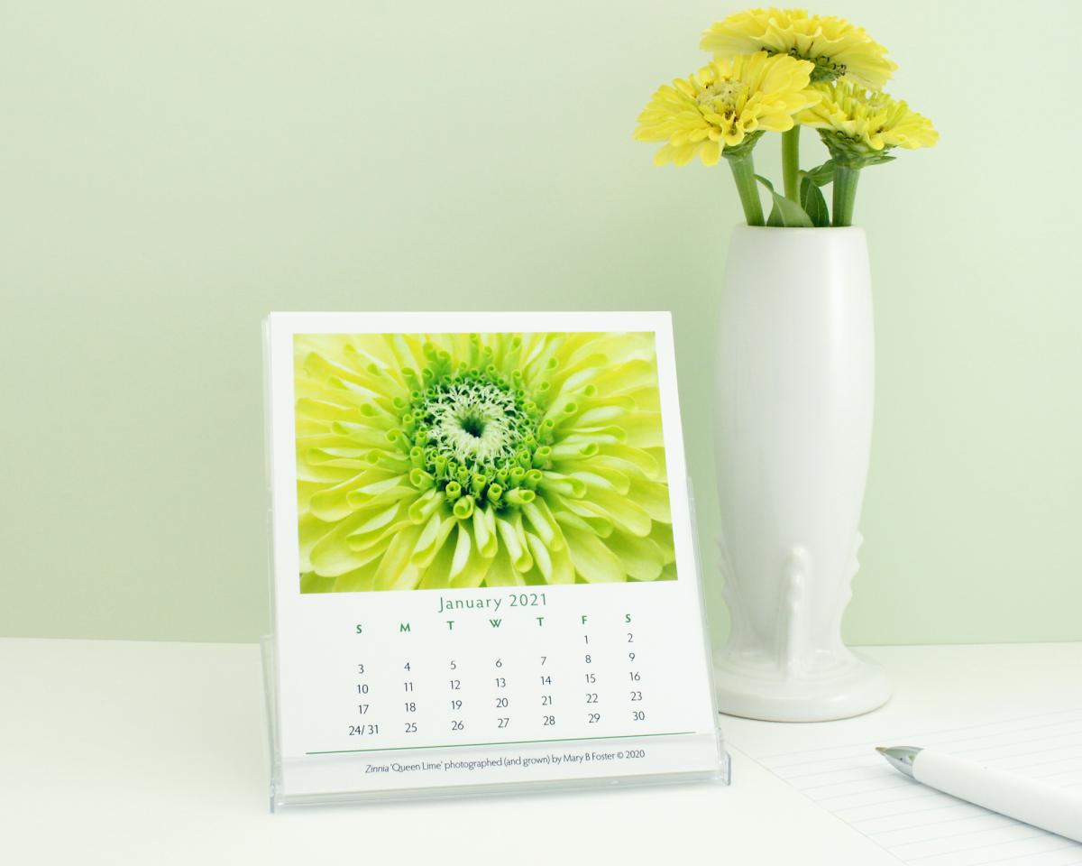 2021 Garden Flowers Photography Desk Calendar with cd case easel stand ...