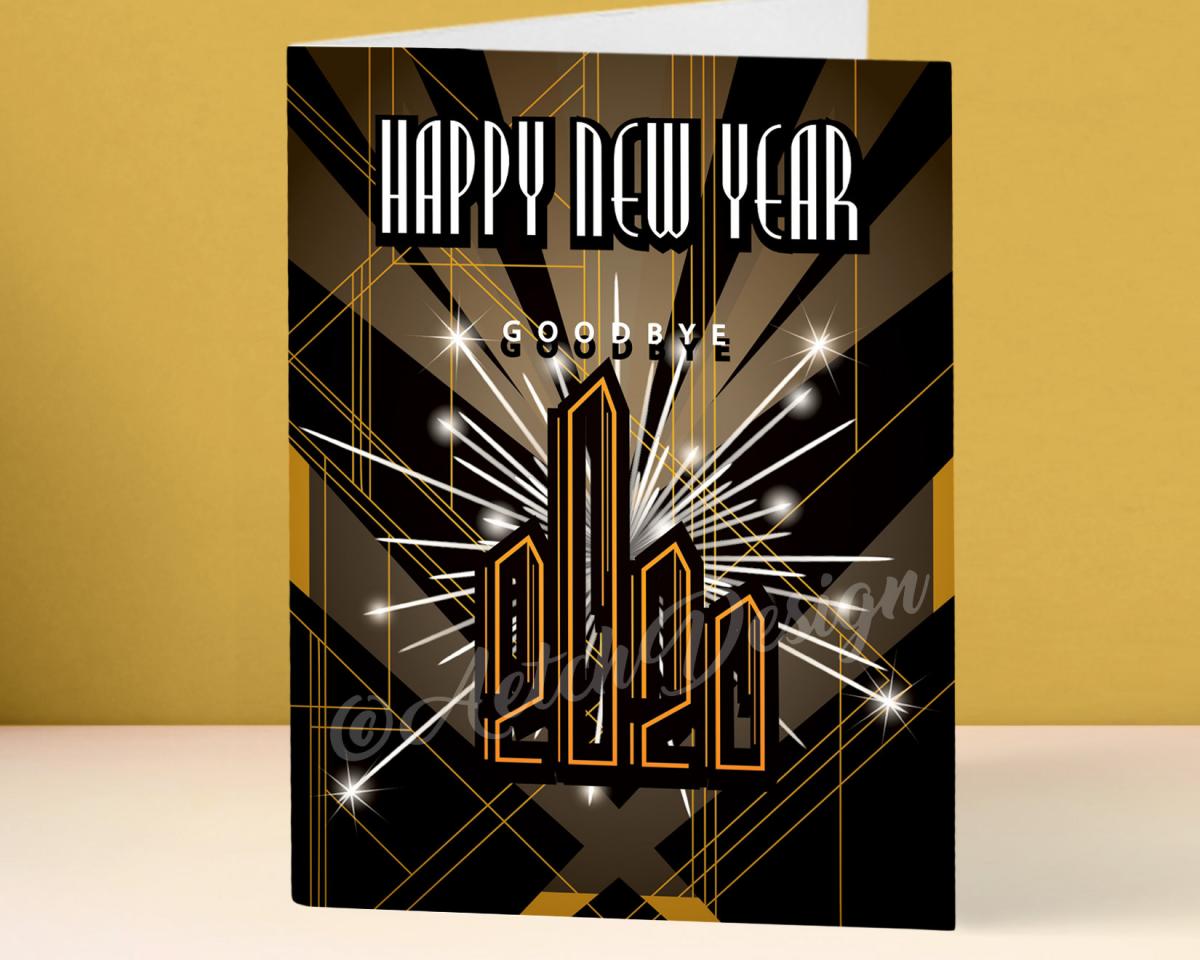 Goodbye 2020 finger New Year's Card - Eventeny