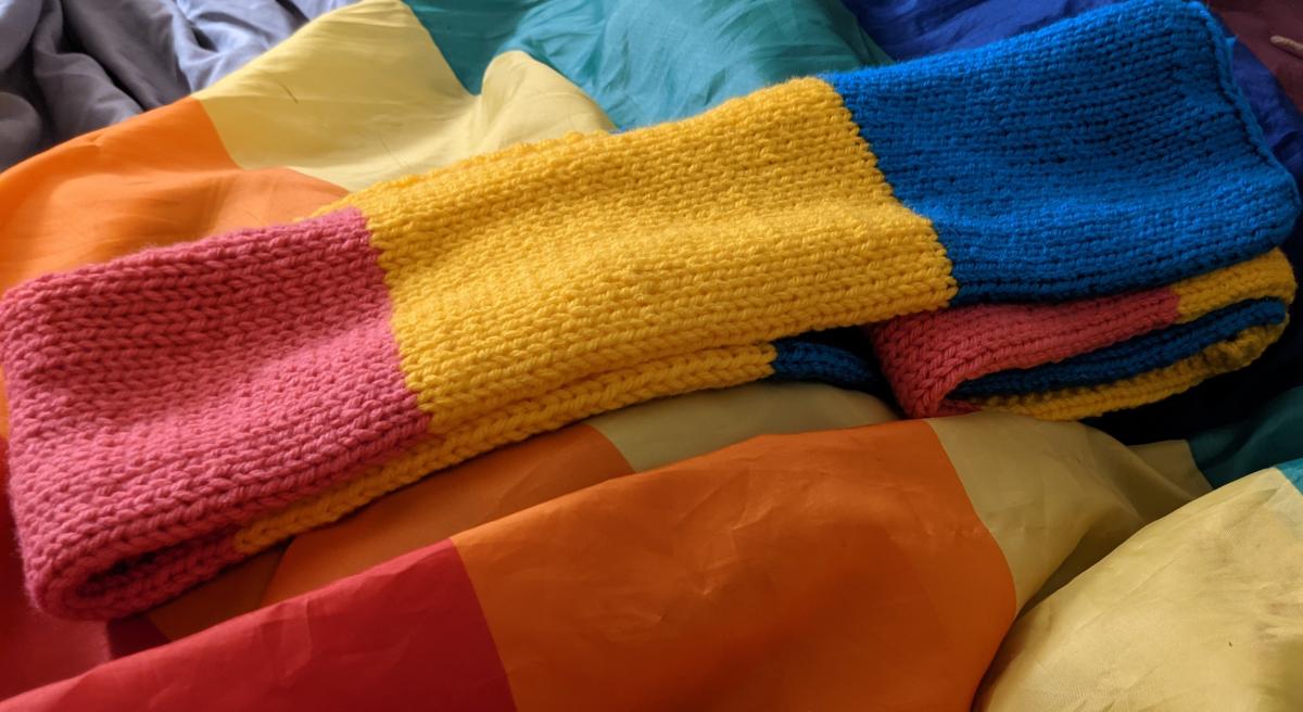 Hand-knit, Pansexual Pride Scarf, LGBTQ - Eventeny