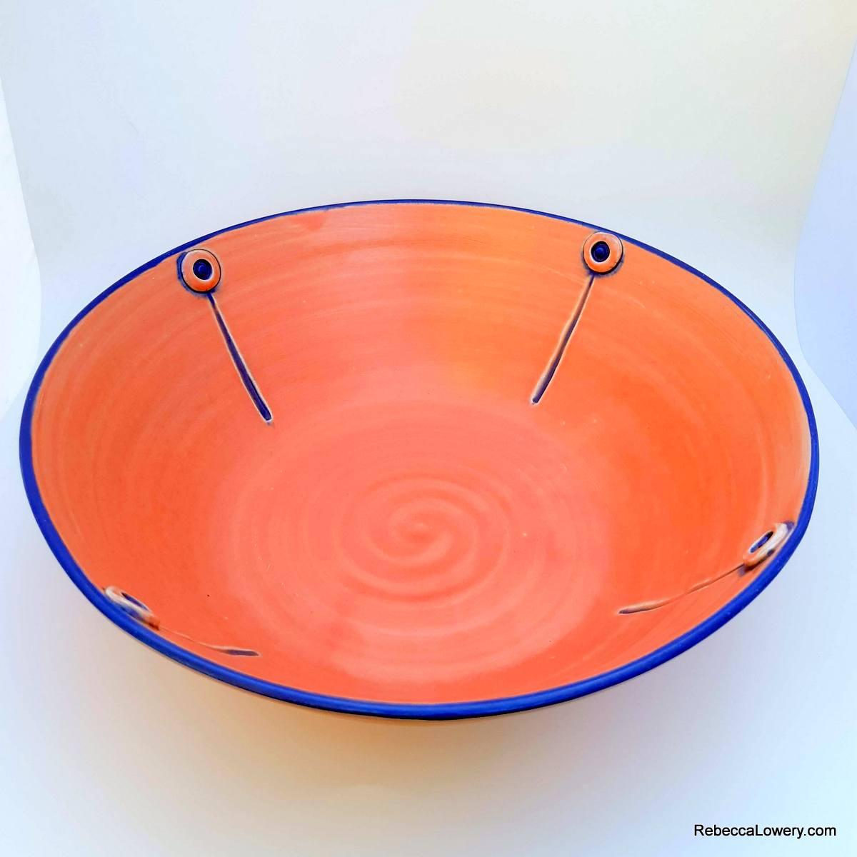 Large Flamingo/Coral Serving Bowl - Eventeny