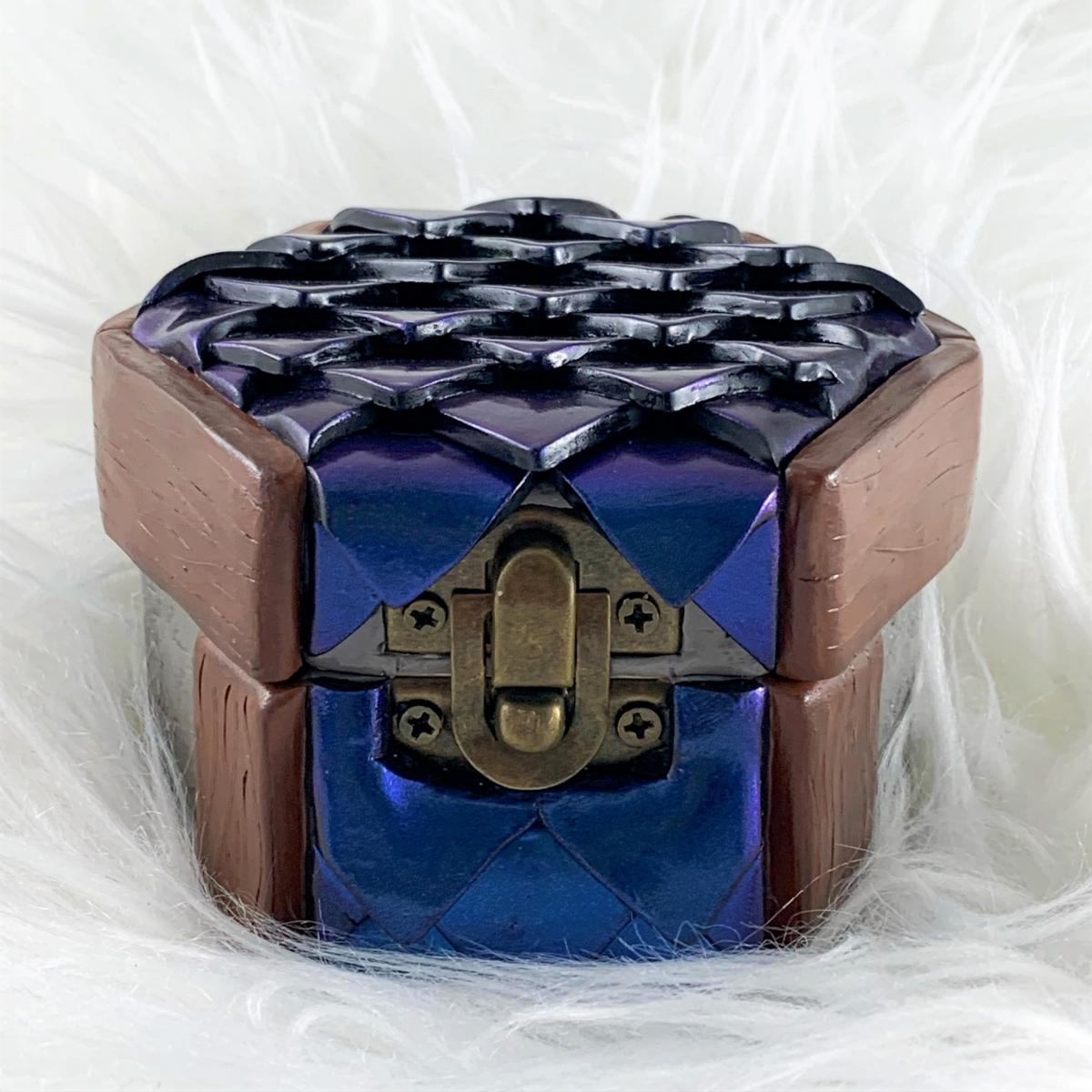 Polymer Clay Color Shifting Dragon Scale Mini Dice Treasure Chest ...