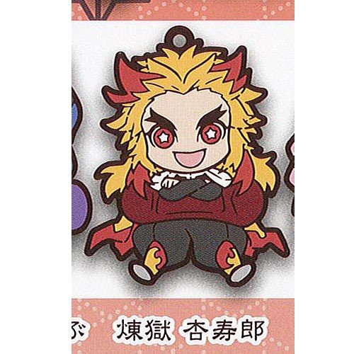 Demon Slayer Rengoku Kyoujurou Chara Banchou Rubber Mascot Key Chain ...