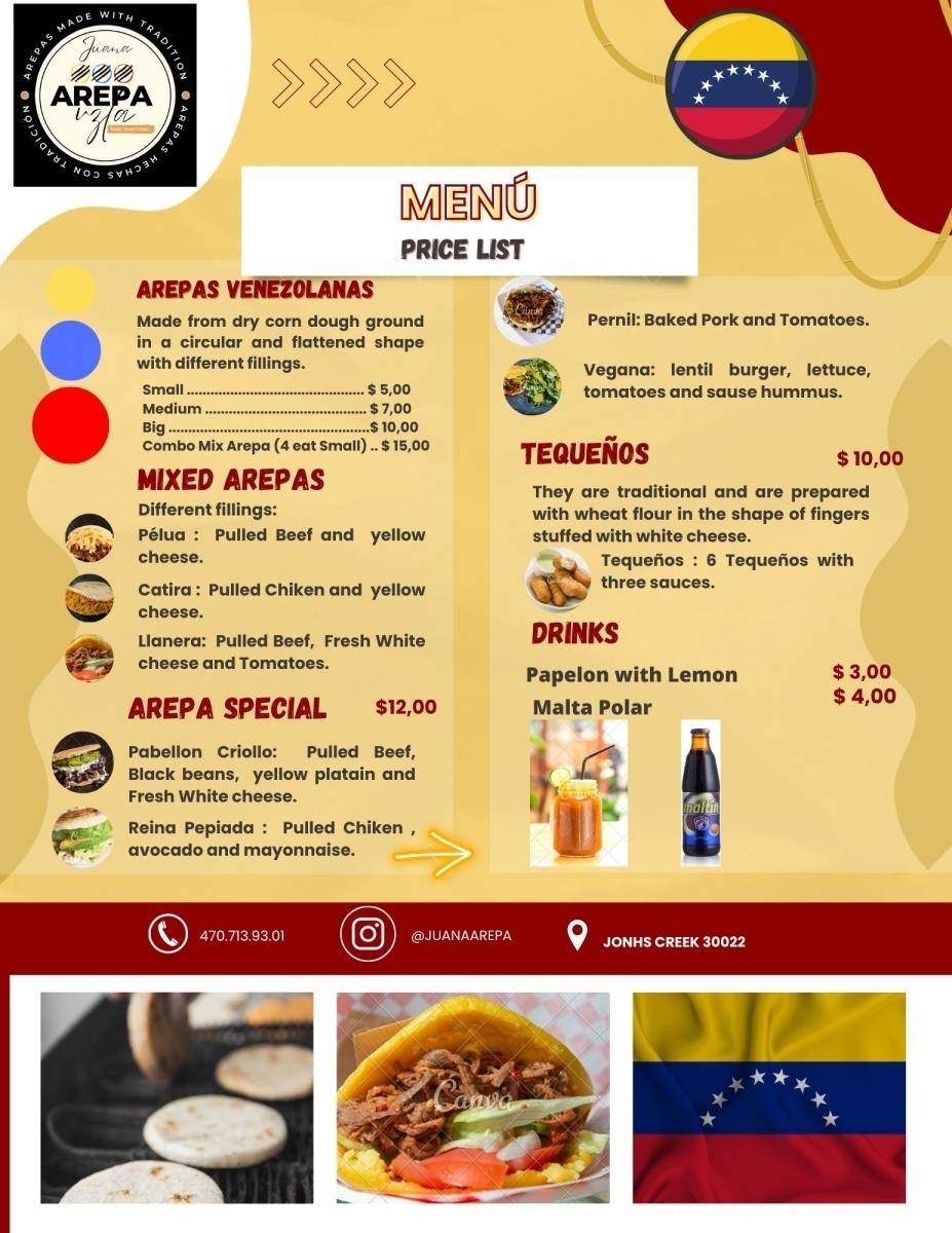 Juana Arepas - Alpharetta - Georgia - United States - Elizabeth - Eventeny