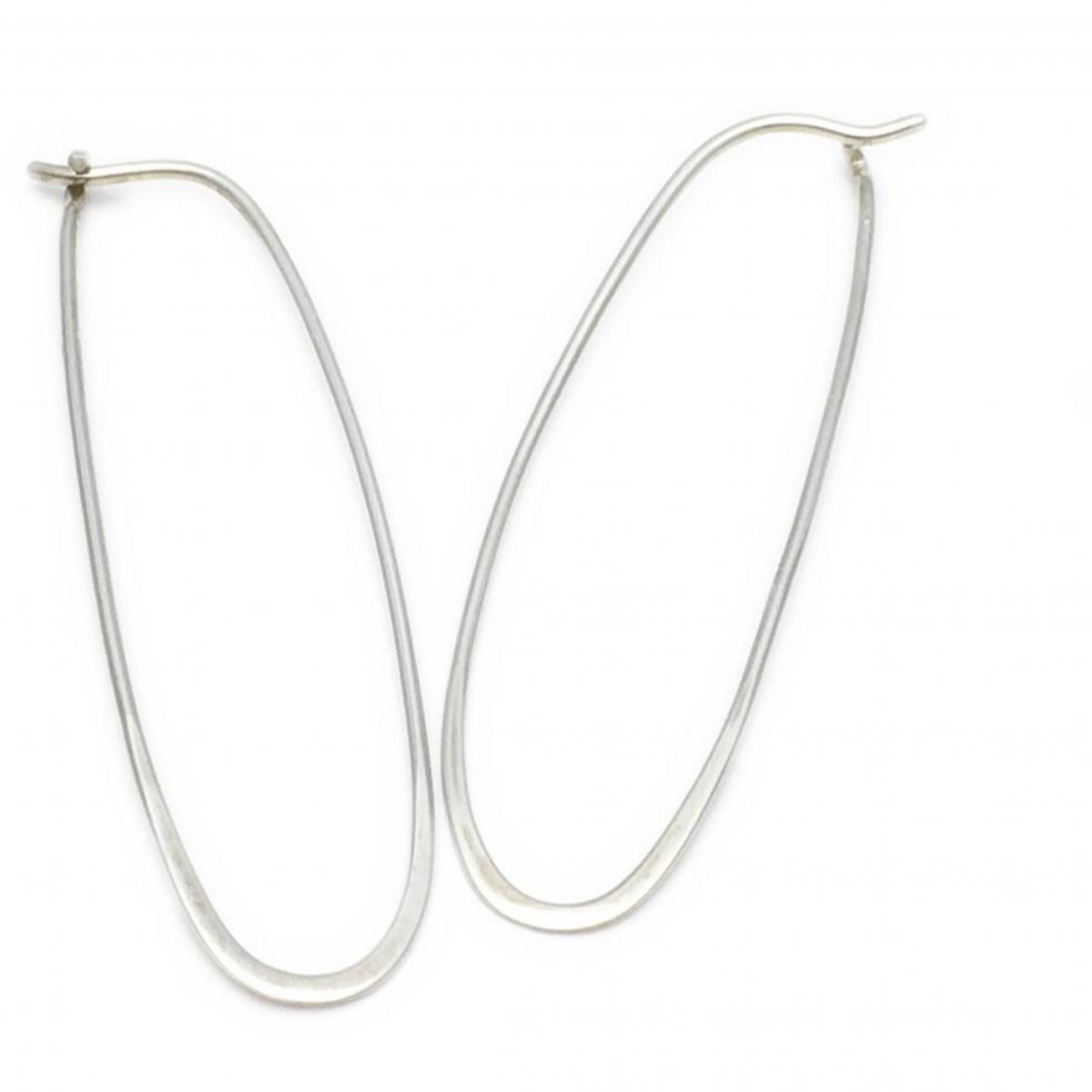 Sterling Silver Long Hoop Earrings - Eventeny