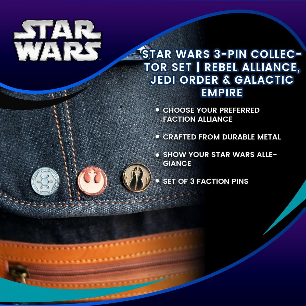 Pin Pack: Alliance, Jedi Order & Empire (Solid) - Eventeny