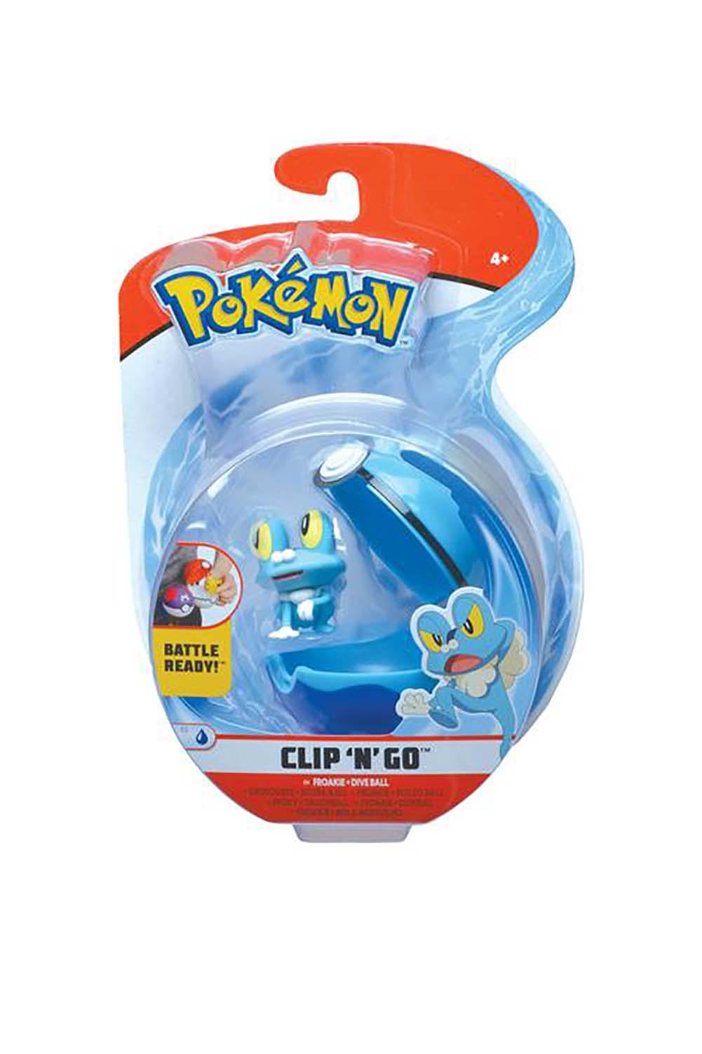 Pokemon Clip N Go Poke Ball Set | 2 Inch Froakie & Dive Ball - Eventeny