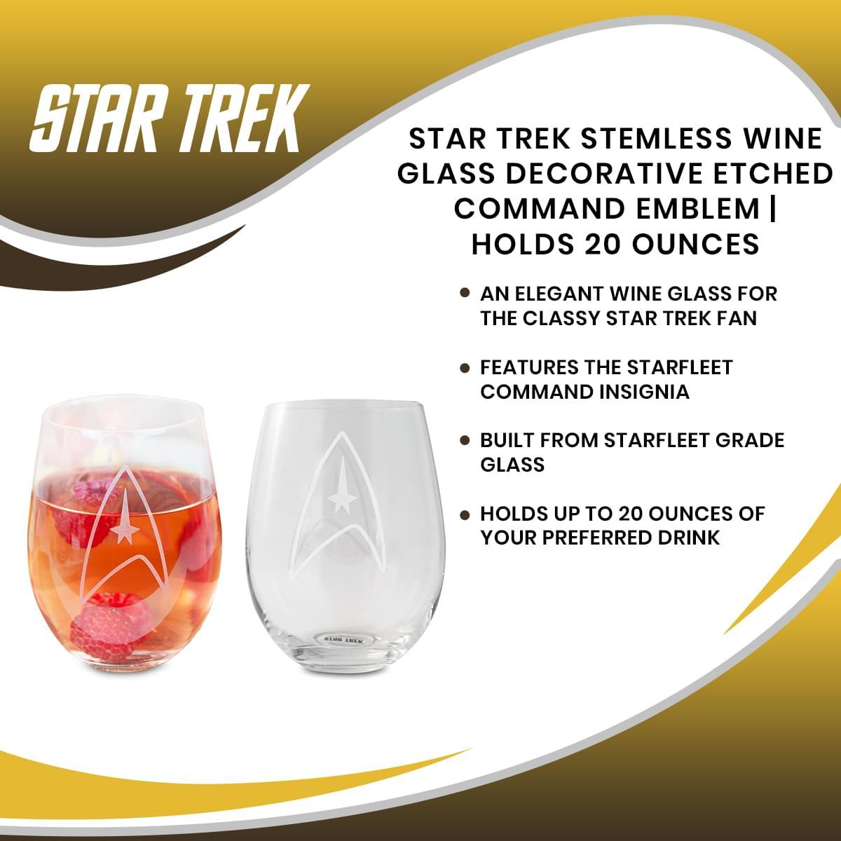 Star Trek 20oz Stemless Wine Glass | Command - Eventeny