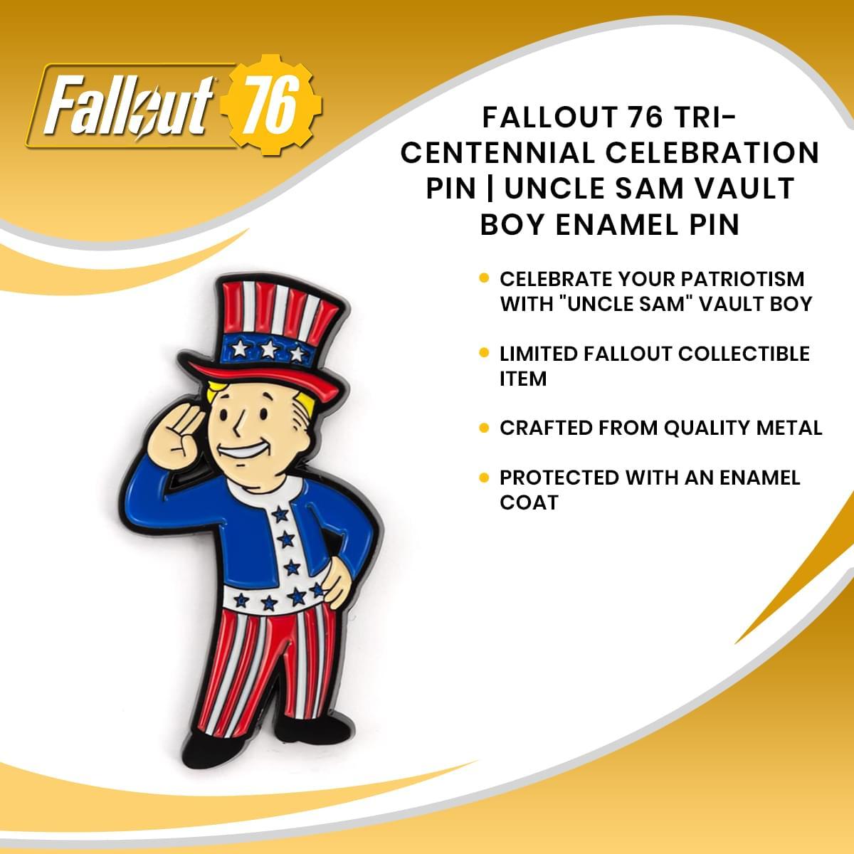 Fallout Vault Boy Uncle Sam Exclusive Enamel Collector Pin - Eventeny