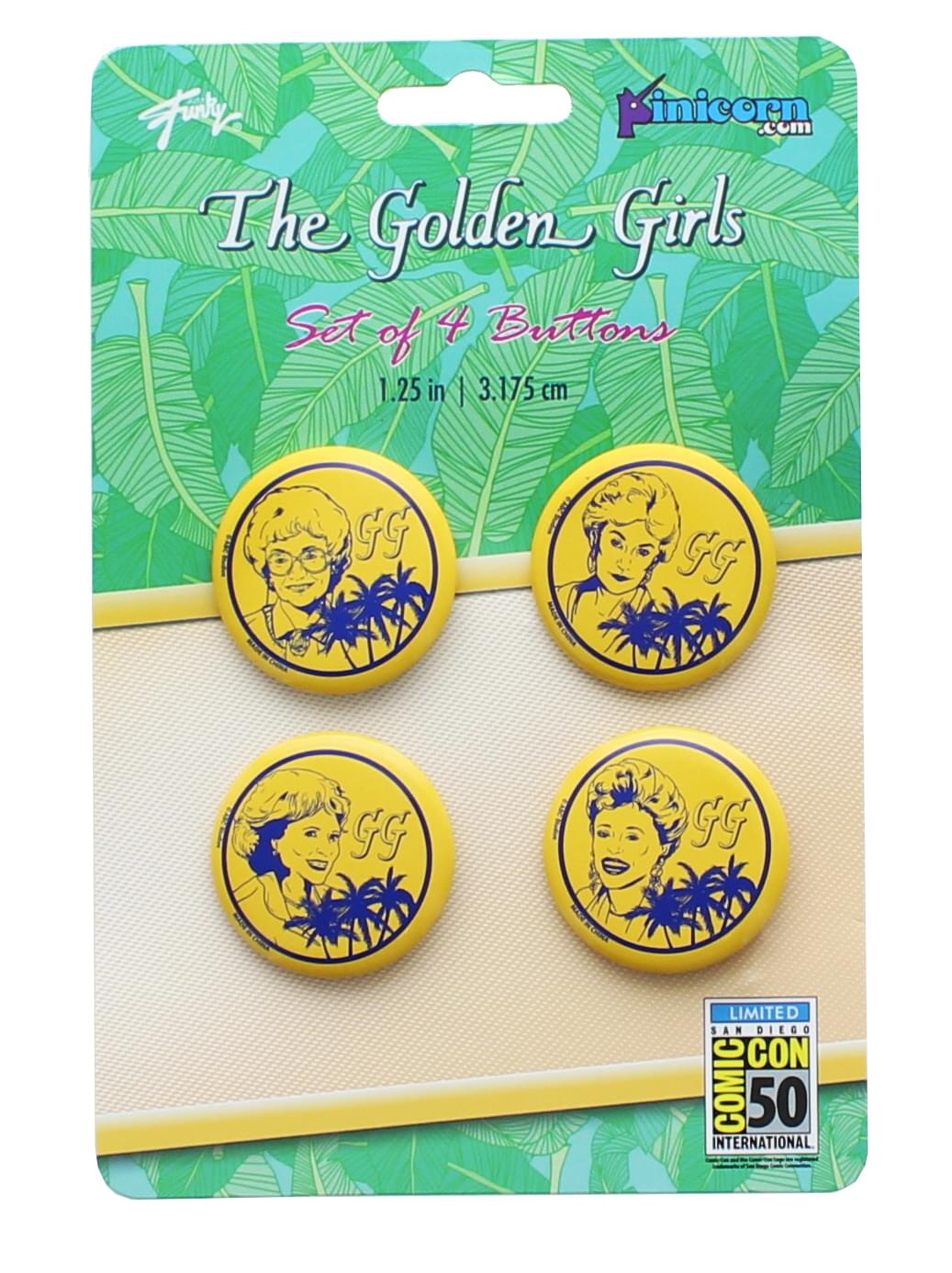The Golden Girls SDCC 2019 Exclusive Button Pins | Set of 4 - Eventeny