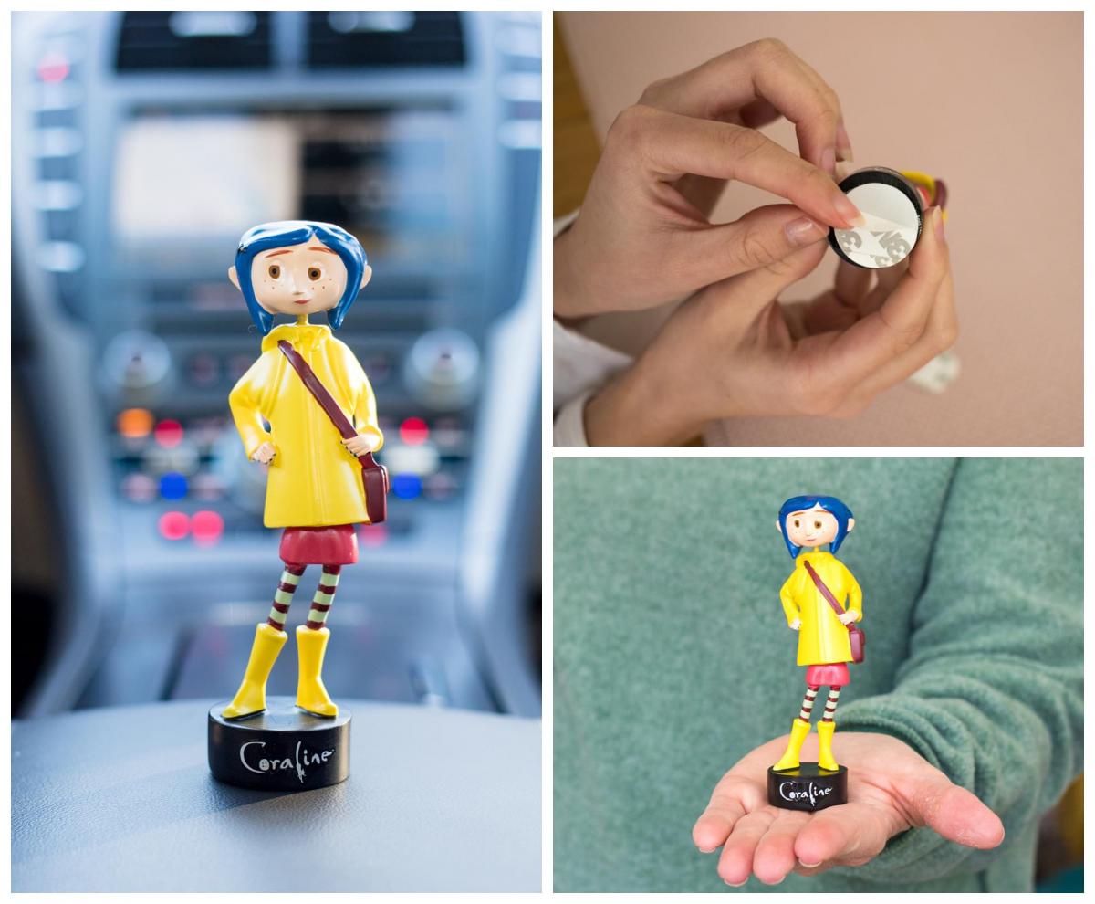 Coraline in Rain Coat 5 Inch Dashboard Dancer - Eventeny