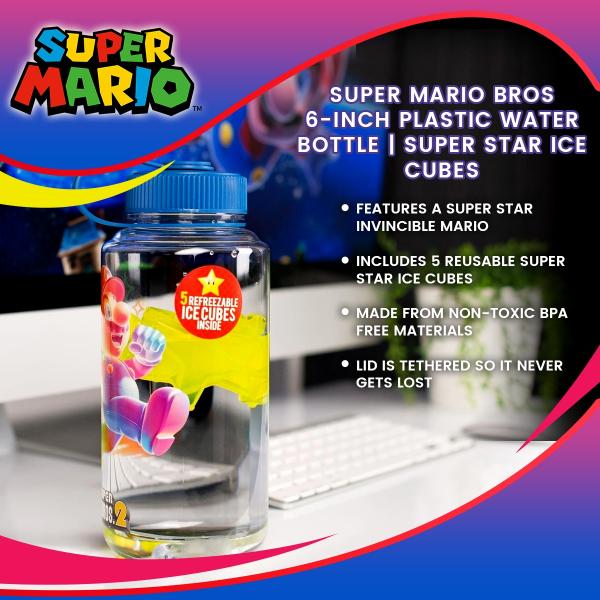 Super Mario Plastic Water Bottle w/ Super Star Ice Cubes - Eventeny