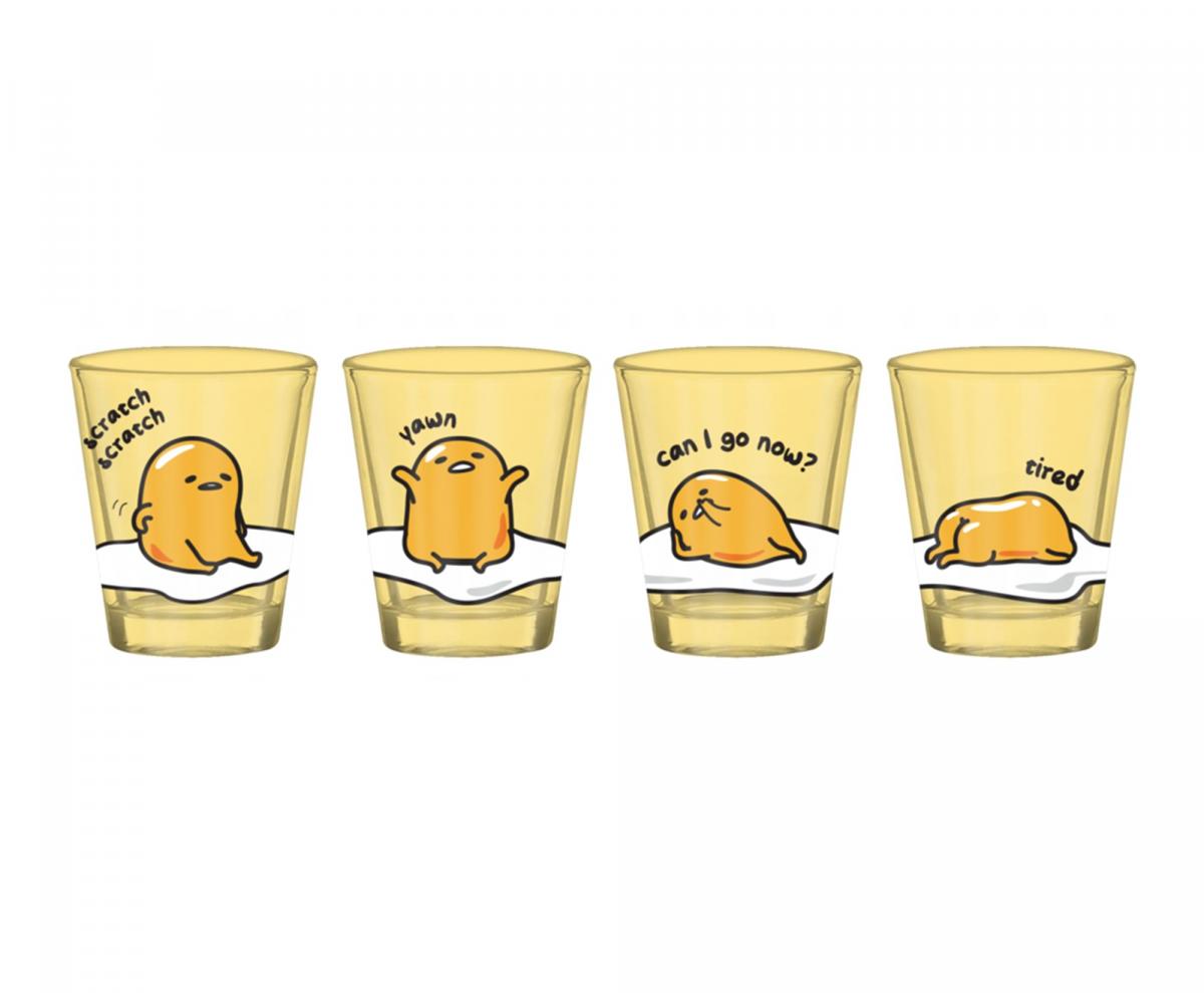 Gudetama Sleepy 4 Piece 1.5 Ounce Mini Glass Set - Eventeny