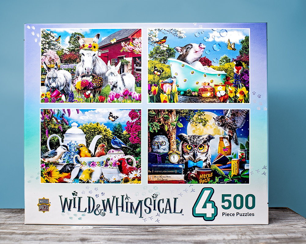 Wild and Whimsical 4 Pack Puzzle 500 pieces each - Eventeny
