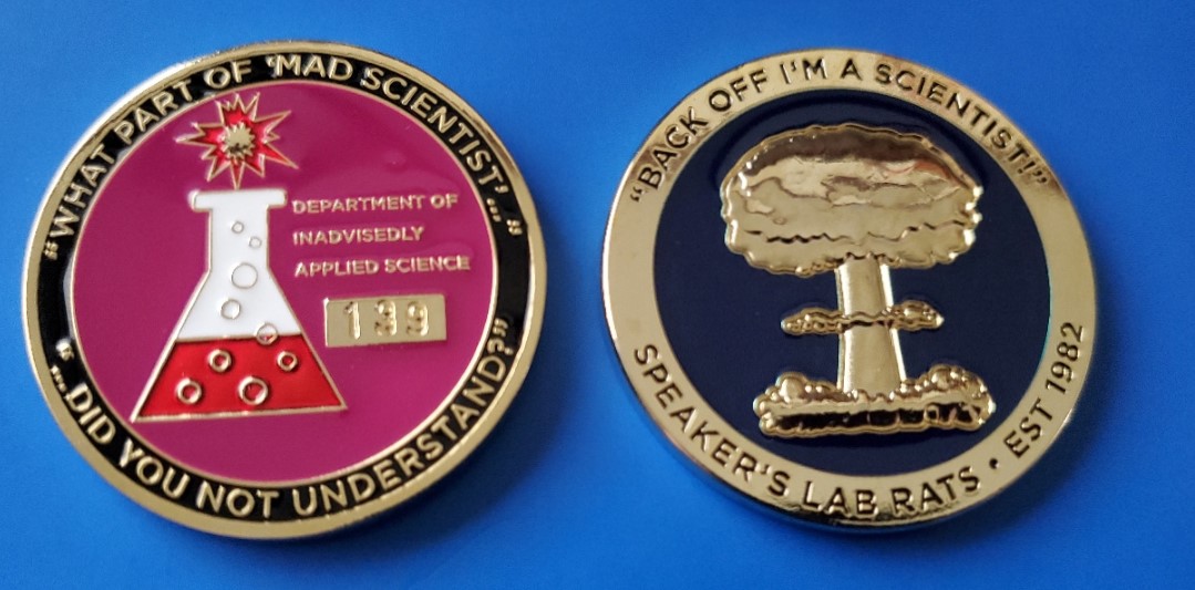 Mad Scientist Challenge Coin - Eventeny