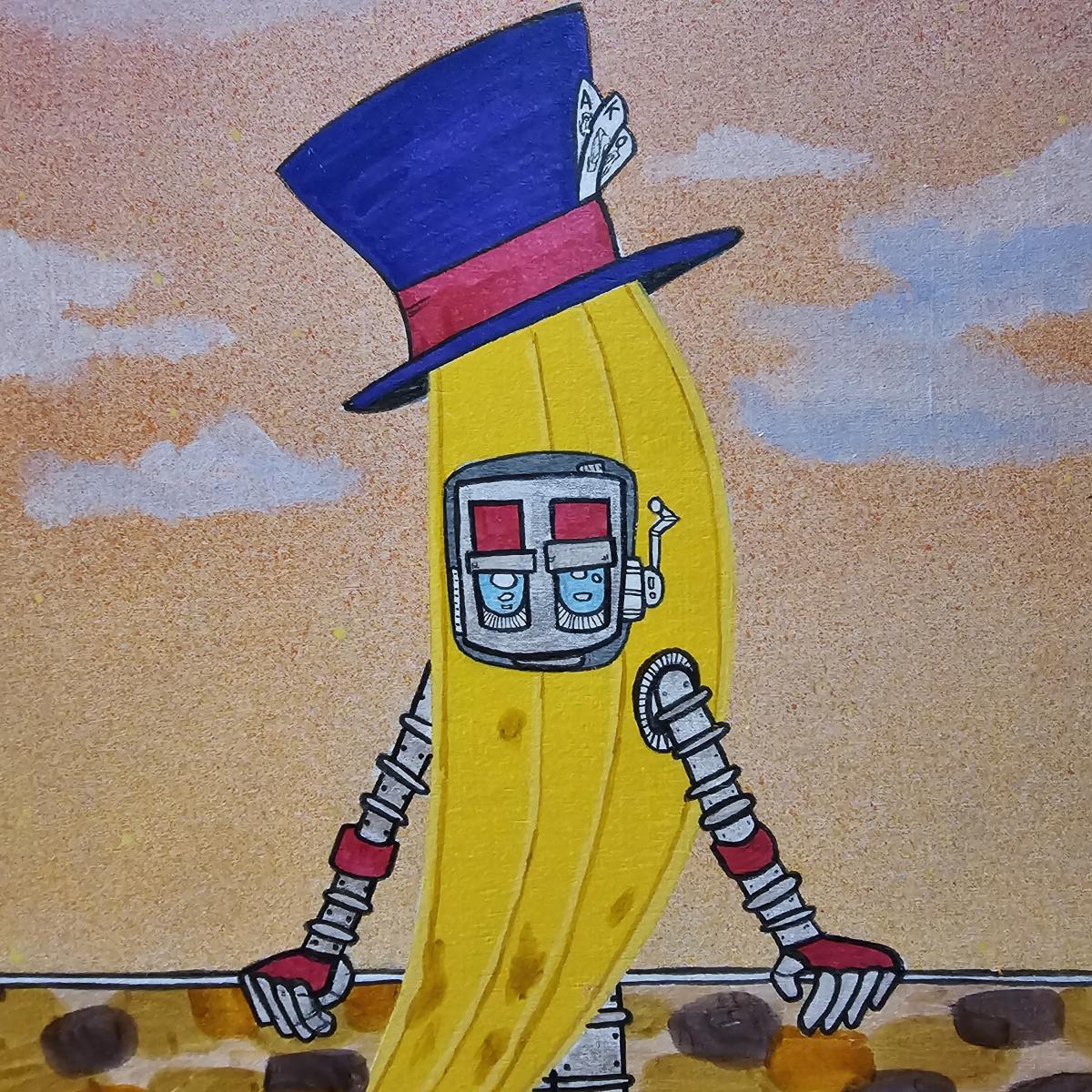 Benny the Bot-nana: Pimp My Peel - Funky Banana Robot Art - Eventeny