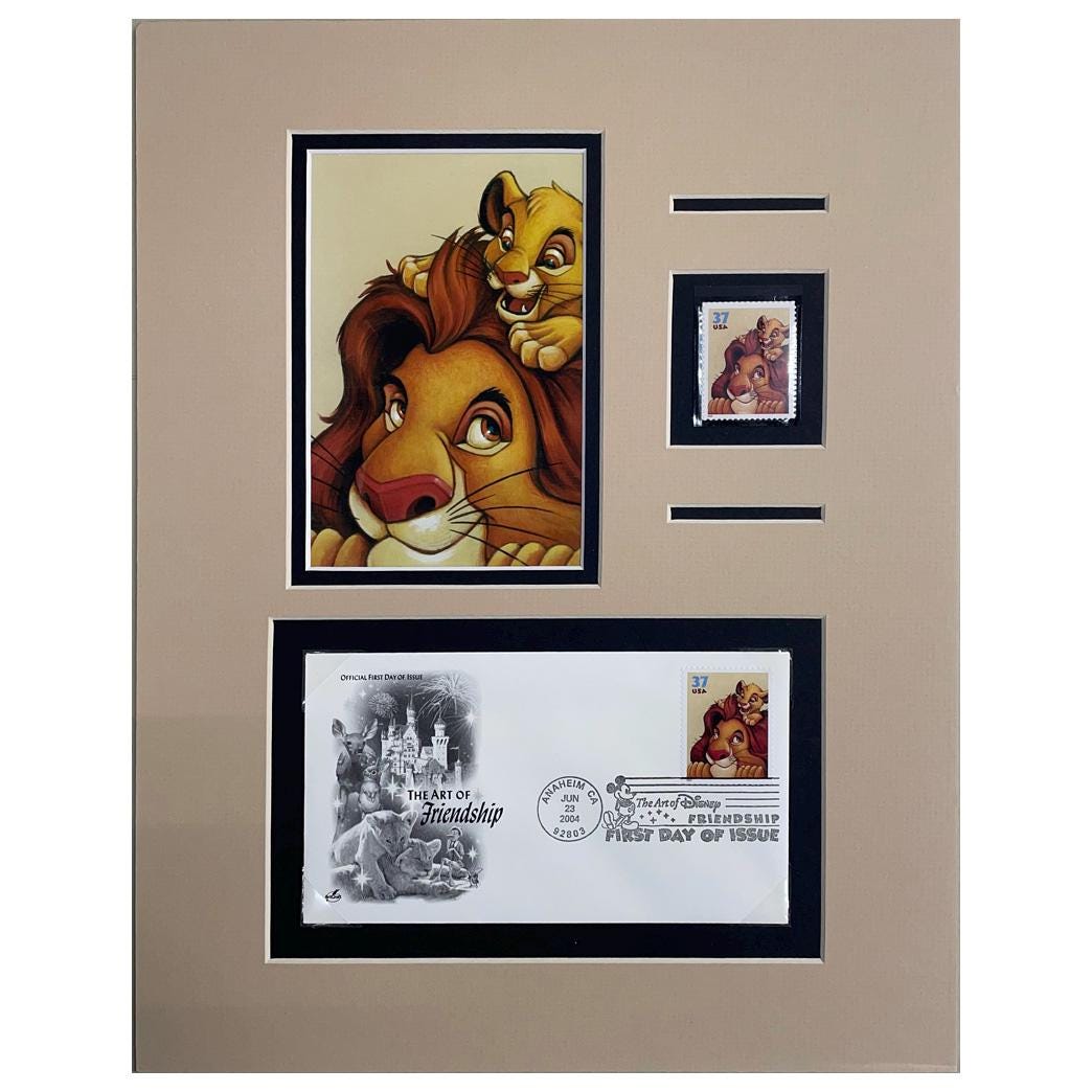 Disney Stamp and First Day Cover Art - Lion King Mufasa and Simba ...