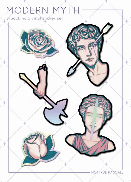 Modern Myth Holographic Vinyl Sticker Pack | Greek Statues | Vaporwave ...